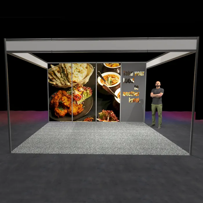 4m Back Wall Only Shell Scheme Graphics - Plus Display